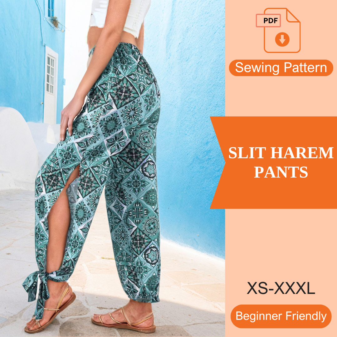 Slit Harem Pants PDF Sewing Pattern – Udosew